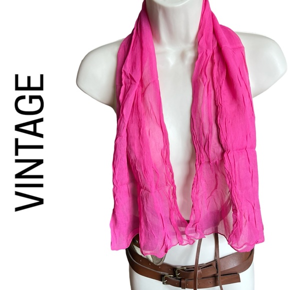Vintage | Accessories | Vintage 7s Chiffon Silk 43 Long Scarf Luxury ...